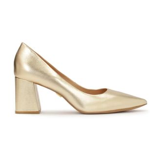 Kazar Goldene Pumps mit einem breiten Absatz - - Shoes - Damen - Gelb - 35 EU