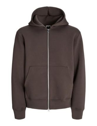 Jack & Jones JCOCOVER Scuba Sweat &agrave; Capuche zipp&eacute; pour Homme - Coupe d&eacute;contract&eacute;e, Phoque, XL