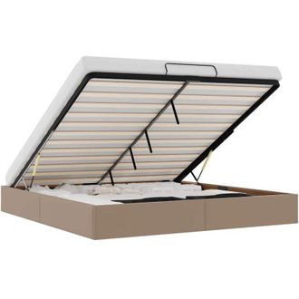 vidaXL Cadre de lit ottoman sans matelas cappuccino 200x200 cm vidaXL