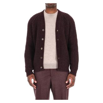 Roberto Collina Alpaka-Strickjacken in Bordeaux - - Knitwear - Herren - Rot - M