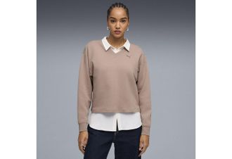 Puma Sweatshirt Essentials Elevated Sweatshirt mit V-Ausschnitt Damen