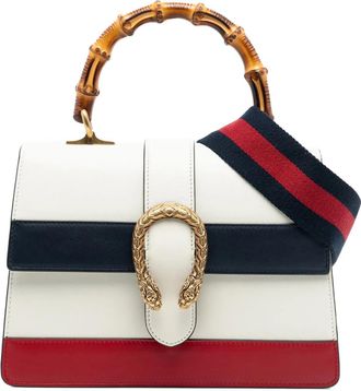 Gucci Hobo Bags - Medium Leather Bamboo Dionysus Web Satchel - Gr. unisize - in Wei&szlig; - f&uuml;r Damen