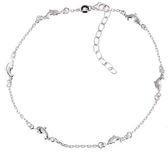 Firetti Schmuck: Fu&szlig;kette in Ankerkettengliederung Delfine