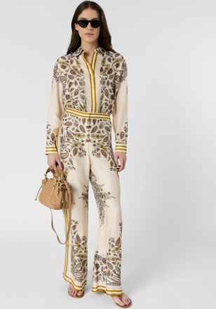 Gerard Darel Pantalon fluide imprim&eacute; foulard - AMANYA - Jaune
