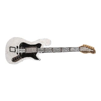 Dolce & Gabbana Goldfarbene Brosche Gitarre mit Messing-Logo und Perlen - - Accessories - Damen - Gelb - ONE SIZE