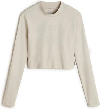 Vans Script Mini Mock LS - - Tops - Damen - Beige - S