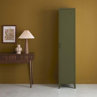 Sweeek Armoire chambre en acier kaki 4 espaces de rangement. casier