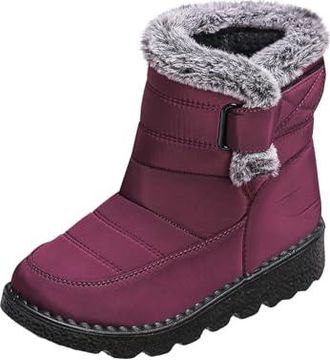 Generic Bottes dhiver chaudes doubl&eacute;es pour femme - &Eacute;l&eacute;gantes - Couleur unie - Semelle &eacute;paisse antid&eacute;rapante - Confortable - &Agrave; enfiler - Bottes mi-mollet, bor