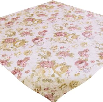 Matches 21 Tischdecke Chloe 85 x 85 cm romantische Rosen-Jacquard-Decke in Vintage-Optik aus Polyester