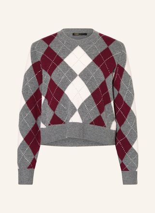 Maje Pullover Mit Schmucksteinen grau