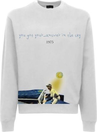 Throwback Homme, Sweatshirts et sweats &agrave; capuche, Blanc, Taille: L Elton SweaT-shirt