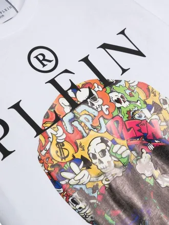 Philipp Plein Skull-Motif Cotton T-Shirt - White