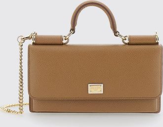 Dolce & Gabbana Mini-Handtasche aus genarbtem Leder mit Ketten-Schulterriemen
