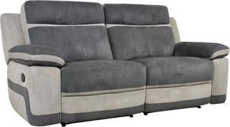 Vente-Unique Vente-unique - Canapé 3 places relax en microfibre anthracite et bandes gris clair talca