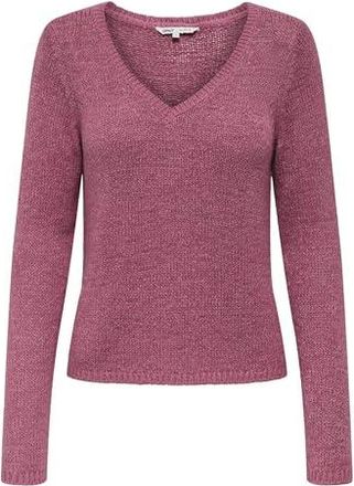 Only Neck Onlgeena L/S Col en V KNT Noos, Rose chiné, L Femme