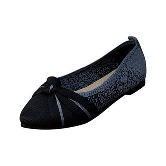 Generic Chaussures plates d&eacute;contract&eacute;es &agrave; bout pointu pour femme - &Eacute;l&eacute;gantes - Respirantes - L&eacute;g&egrave;res et confortables - Avec noeud - Pour le travail et les vac