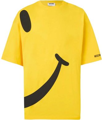 Moschino Homme, Tops, Jaune, Taille: XS Smiley Cotton T-Shirt