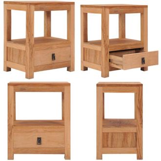 vidaXL Nachttisch 40x30x50 cm Massivholz Teak - Nachttisch - Teakholzm&ouml;bel - Wohnzimmerdeko - Rustikal - Colonial Style - Home & Living
