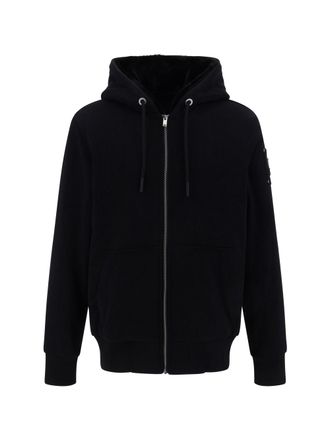Moose Knuckles Mens Bunny Hoodie Black Cotton With Polyester Jacket