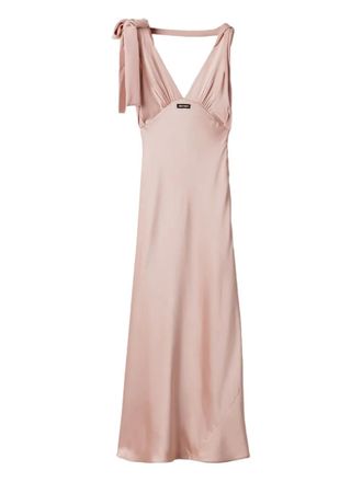 Miu Miu Maxikleid aus Satin - Rosa