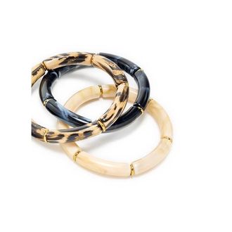 Au Printemps Paris Set von Harzarmbändern - schwarz