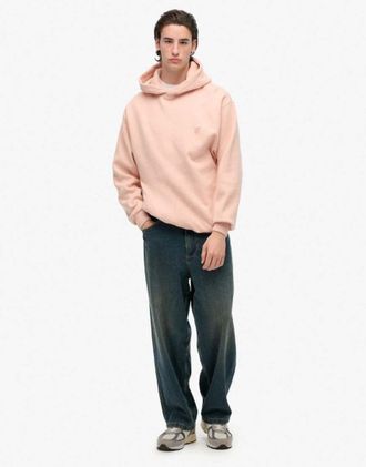 Superdry Blank - Sweat &agrave; capuche oversize - Rose poudr&eacute;