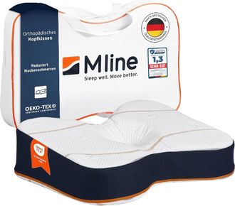 M line Athletic Pillow - Kopfkissen Nackenschmerzen - Orthop&auml;disches Seitenschl&auml;ferkissen mit Butterfly-Design, Ergonomisches Nackenst&uuml;tzkissen, Memory Foam 