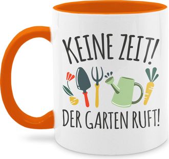 Shirtracer Tasse Tassen 325ml - Deko Hobby - Keine Zeit Der Garten ruft I Geschenk Gärtner I Hobbygärtner I Gartenliebhaber - 325 ml - Orange - geschenke gartenf