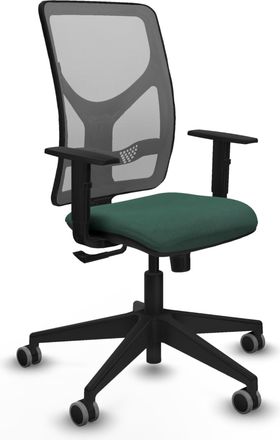 Piqueras y Crespo Schreibtischstuhl, neigbar, mit 1D-Armlehnen, h&ouml;henverstellbare Lendenwirbelst&uuml;tze, ausgestattet mit 3 Positionen und Schneidschaum, Grau/Flaschengr&uuml;n