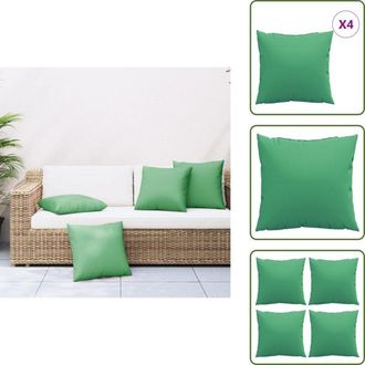 vidaXL The Living Store - vidaXL Coussins de canap&eacute; lot de 4 vert 50x50 cm tissu