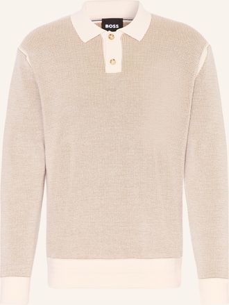 HUGO BOSS Strick-Poloshirt Ulio weiss