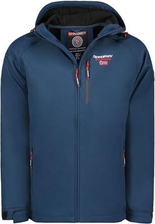 Geographical Norway Takitoama Men - Veste Softshell Capuche Homme Impermeable - Manteau Outdoor Blouson Coupe Vent Tactique Resistant - Randonnee Ski Automne Hiver Printe