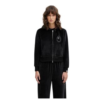 A Bathing Ape Crystal Stone Ape Head Velour Zip Hoodie - - Sweatshirts & Hoodies - Damen - Schwarzk - M
