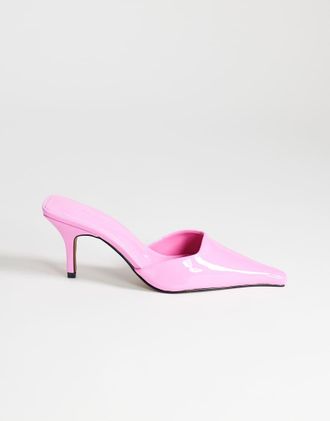 Topshop Alfie - Escarpins vernis roses &agrave; bout pointu et talon