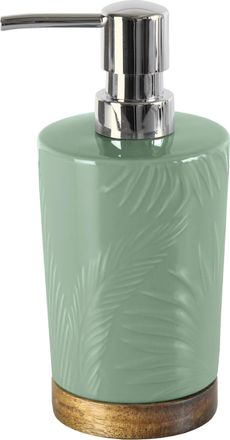 Kleine Wolke Seifenspender Palm, Accessoires, Farbe Maledivia, Material: Steinzeug, Akazie, Länge 8 x Breite 8 x Höhe 18,5 cm