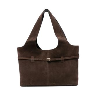 Manu Atelier Braunes Wildleder Schnallendetail Obere Griffe - - Bags - Damen - Braun - ONE SIZE