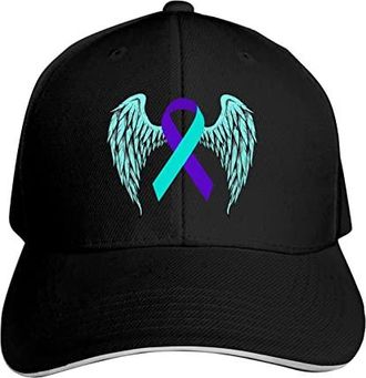 Generic Pare-Soleil Casquette Ruban Et Aile De Sensibilisation Au Suicide R&eacute;glable Baseball Casquette S&eacute;chage Rapide Chapeau Soleil pour Ext&eacute;rieur P&ecirc;che Homme