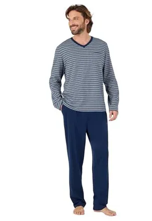 Damart Pyjama en Maille Jersey Homme Bleu Ray&eacute; Taille 3XL