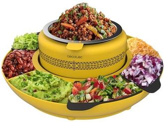 Cecotec Maschine zum Erwärmen der Zutaten für Tacos - Taco Maker - Fun Taco Andale. 40 W, zentraler Behälter mit 600 ml, ansprechendes Design für Kinder, 4 Fä