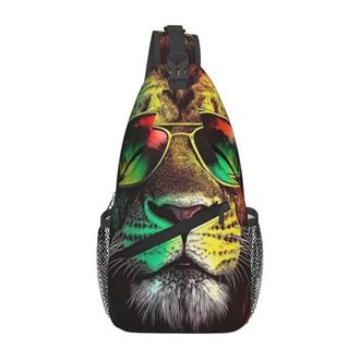 Generic Sac &agrave; dos Coolasta Lion avec lunettes - Sac &agrave; bandouli&egrave;re de voyage pour homme - Sac &agrave; dos de randonn&eacute;e
