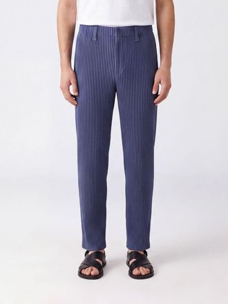 Homme Pliss&eacute; Issey Miyake Plissierte Slim-Fit-Hose Homme Pliss&eacute; Issey Miyake mit verdecktem Verschluss