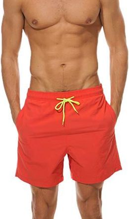 Generic Short d&eacute;t&eacute; pour homme - Short de plage pour homme - Pour la course &agrave; pied, le surf, le sport - Grande taille - Pantalon de vacances respirant, Orange,