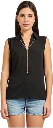 Relish Femme, Tops, Noir, Taille: 40 FR Chemisier sans manches &agrave; col en V avec collier logo int&eacute;gr&eacute;