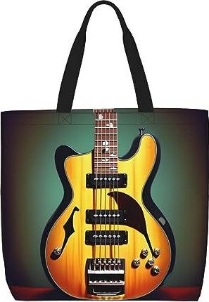 Generic Guitare Basse Musique Instruments De Musique Sac &Agrave; Bandouli&egrave;re Grand Sacs De Courses R&eacute;utilisable Sac Fourre-Tout Pour Gym Quotidienne Universit&eacute;