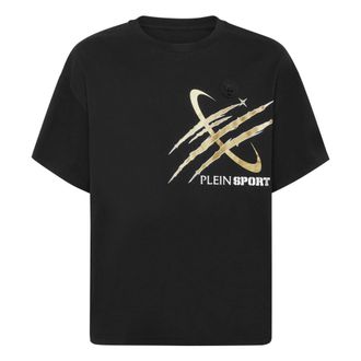 Plein Sport Homme, Tops, Noir, Taille: XS T-Shirt Col Rond MC Scratch