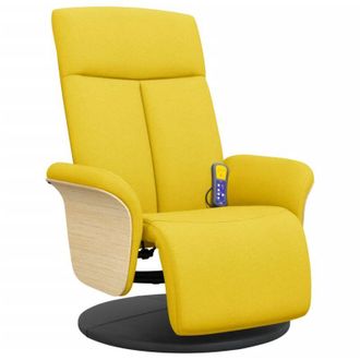 vidaXL Vidaxl - Fauteuil inclinable de massage repose-pieds jaune clair tissu