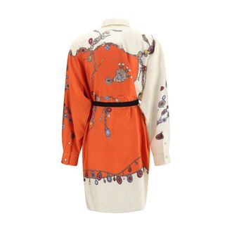 Versace Womens Orange Silk Casual Dress