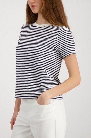 Monari T-Shirt Shirt Struktur Rundhalsausschnitt, Strukturmuster, Regular Fit