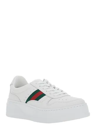 Gucci Womens Sneakers White Leather Calf Trainers