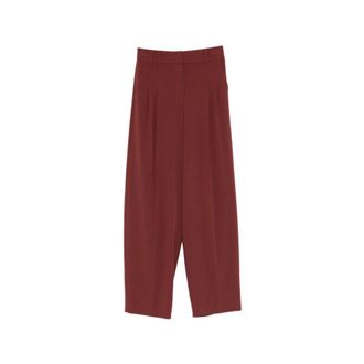 Patrizia Pepe Femme, Pantalons, Brun, Taille: 38 FR Pantalon Large Pliss&eacute;